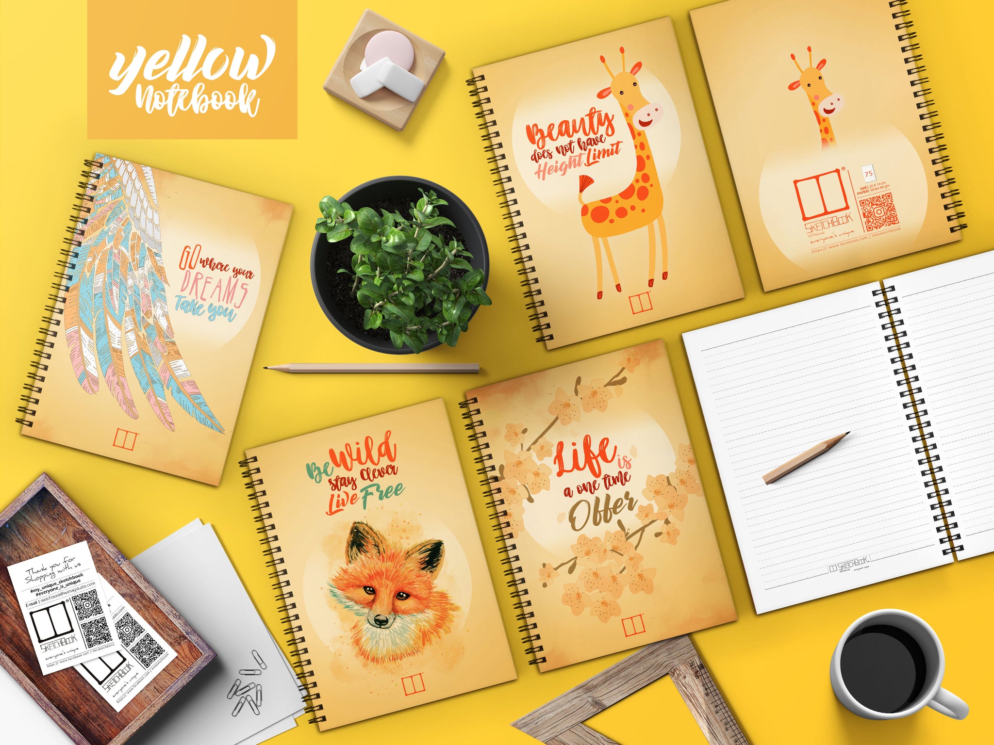 Notebooks | Yellow Collection - (Bundle of 4) - from SketchBook ...