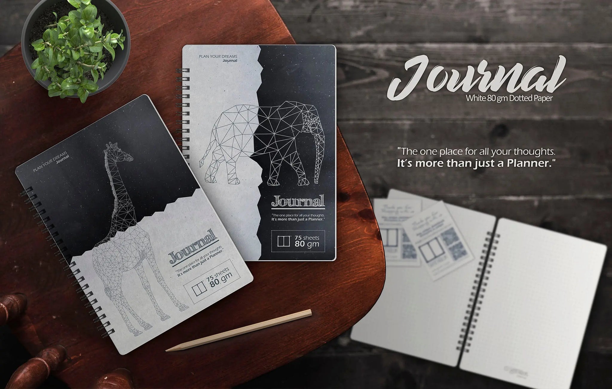 Journal Set | Giraffe & Elephant - from SketchBook Stationery – Journals.eg