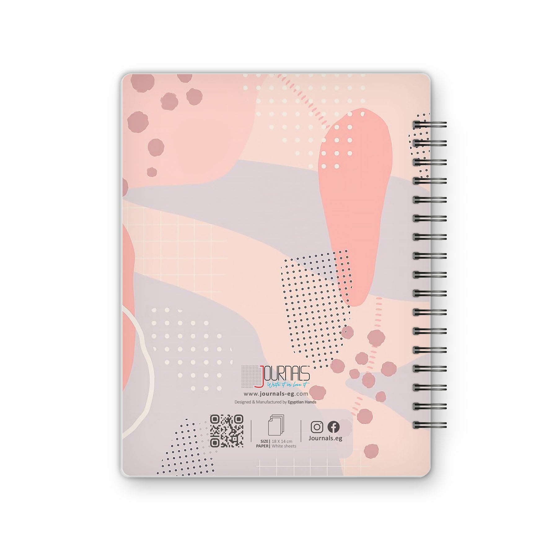 Square Grid - 18X14 cm - 75 Sheets | Pink Leaf 03 - from Journals ...